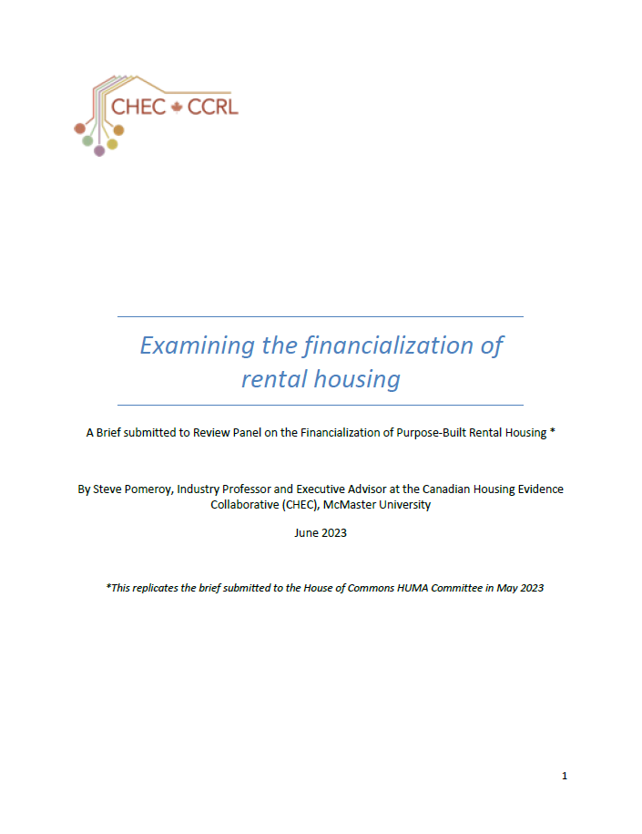 NRHN - Written Submissions to the Financialization Review Panel